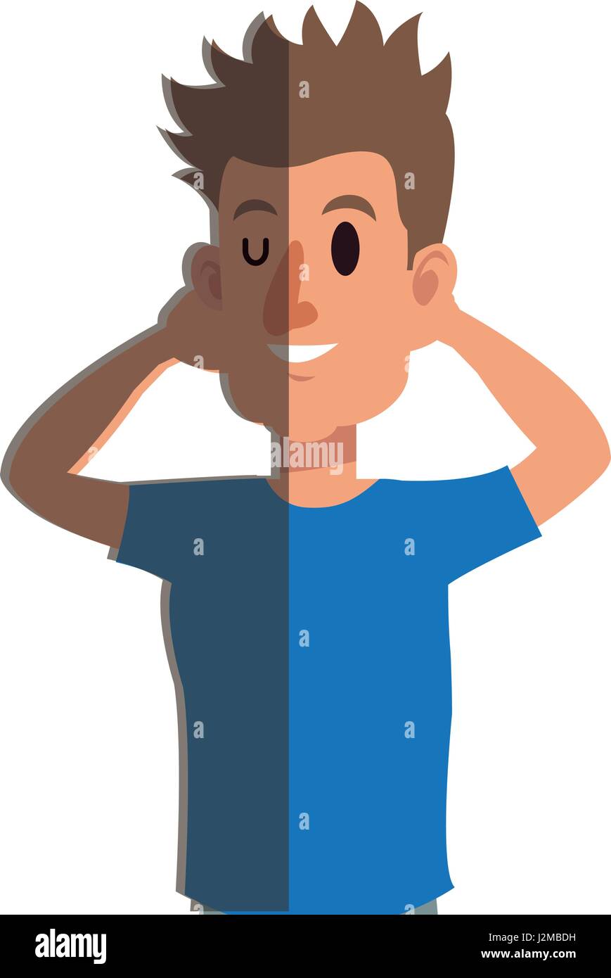 Chest up, man portrait Stock Vector Images - Alamy