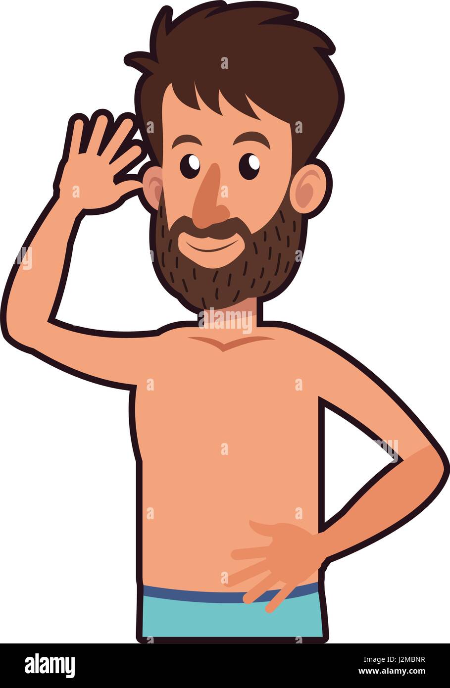 Serious bearded young man Stock Vector Images - Alamy