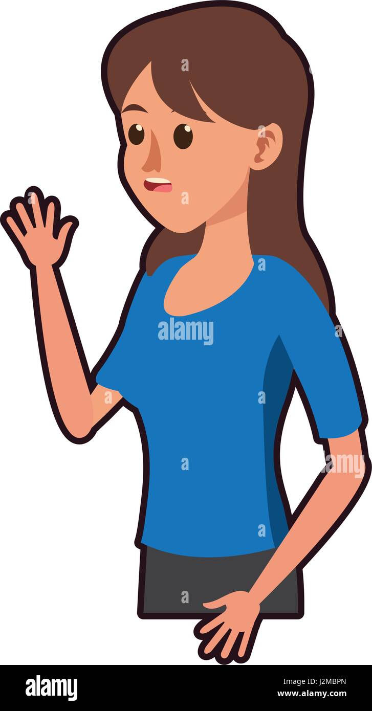 character young woman say hi image Stock Vector Image & Art - Alamy
