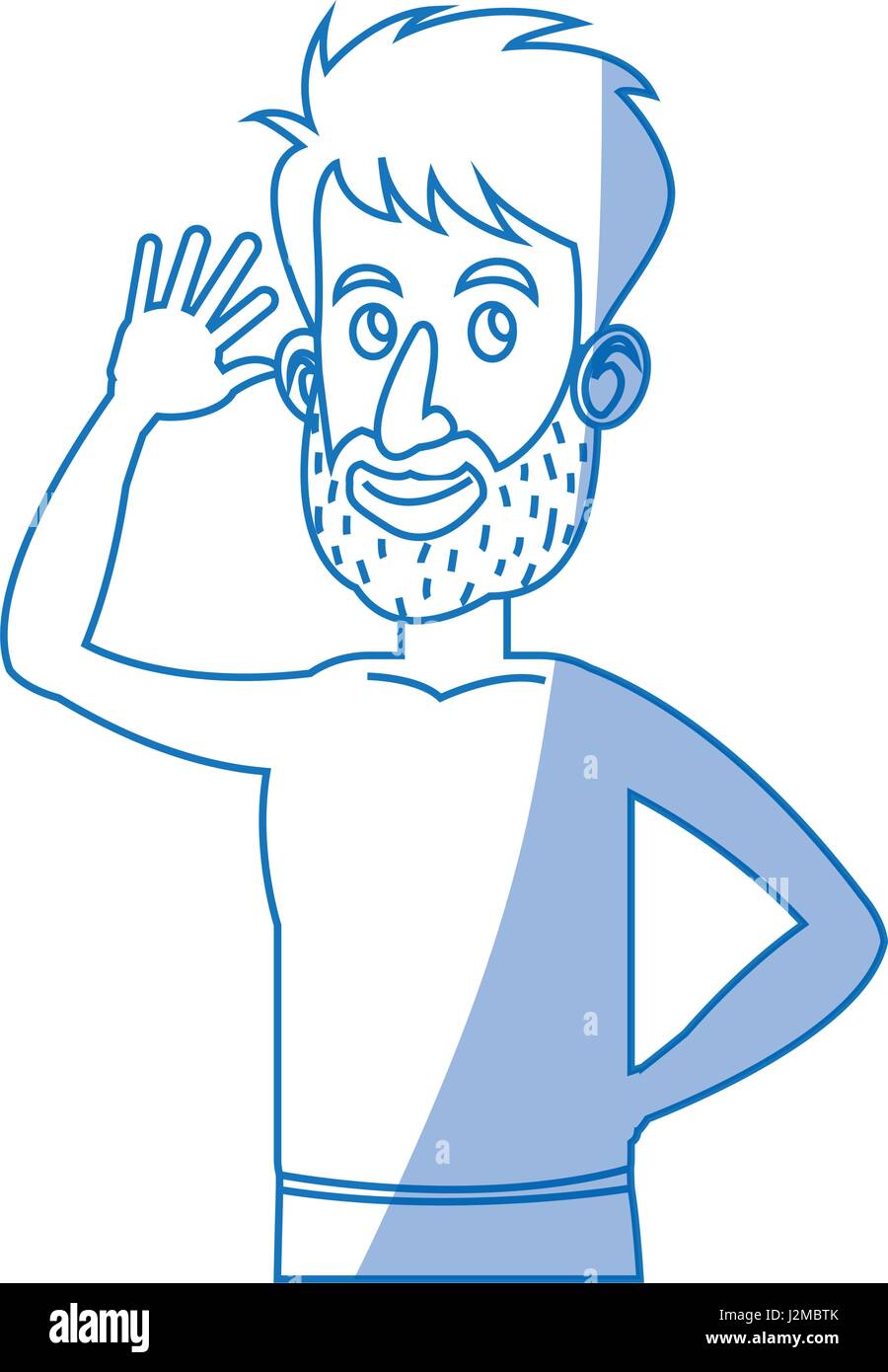 character bearded man without shirt image Stock Vector Image & Art - Alamy