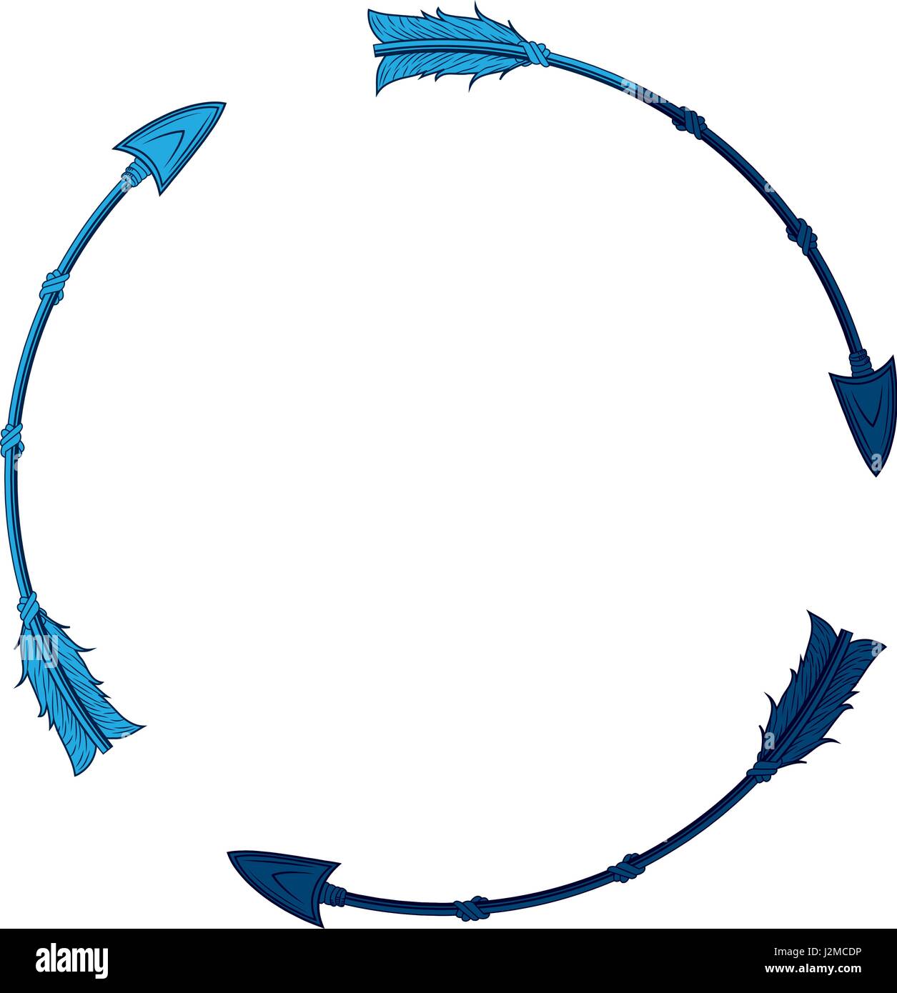 blue free spirit arrow rustic tribal decoration round Stock Vector ...