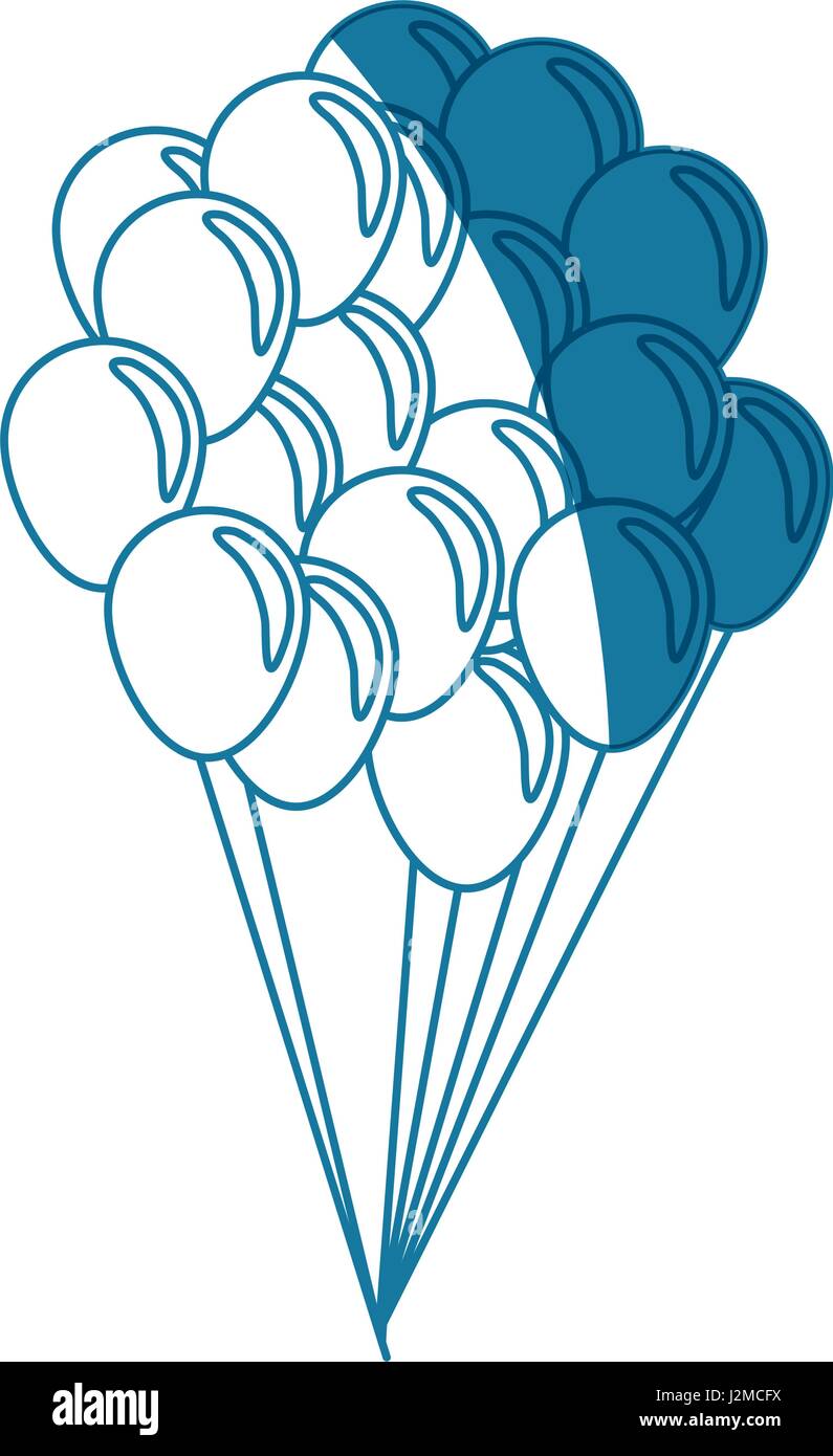 balloons flying decoration national party shadow Stock Vector Image ...