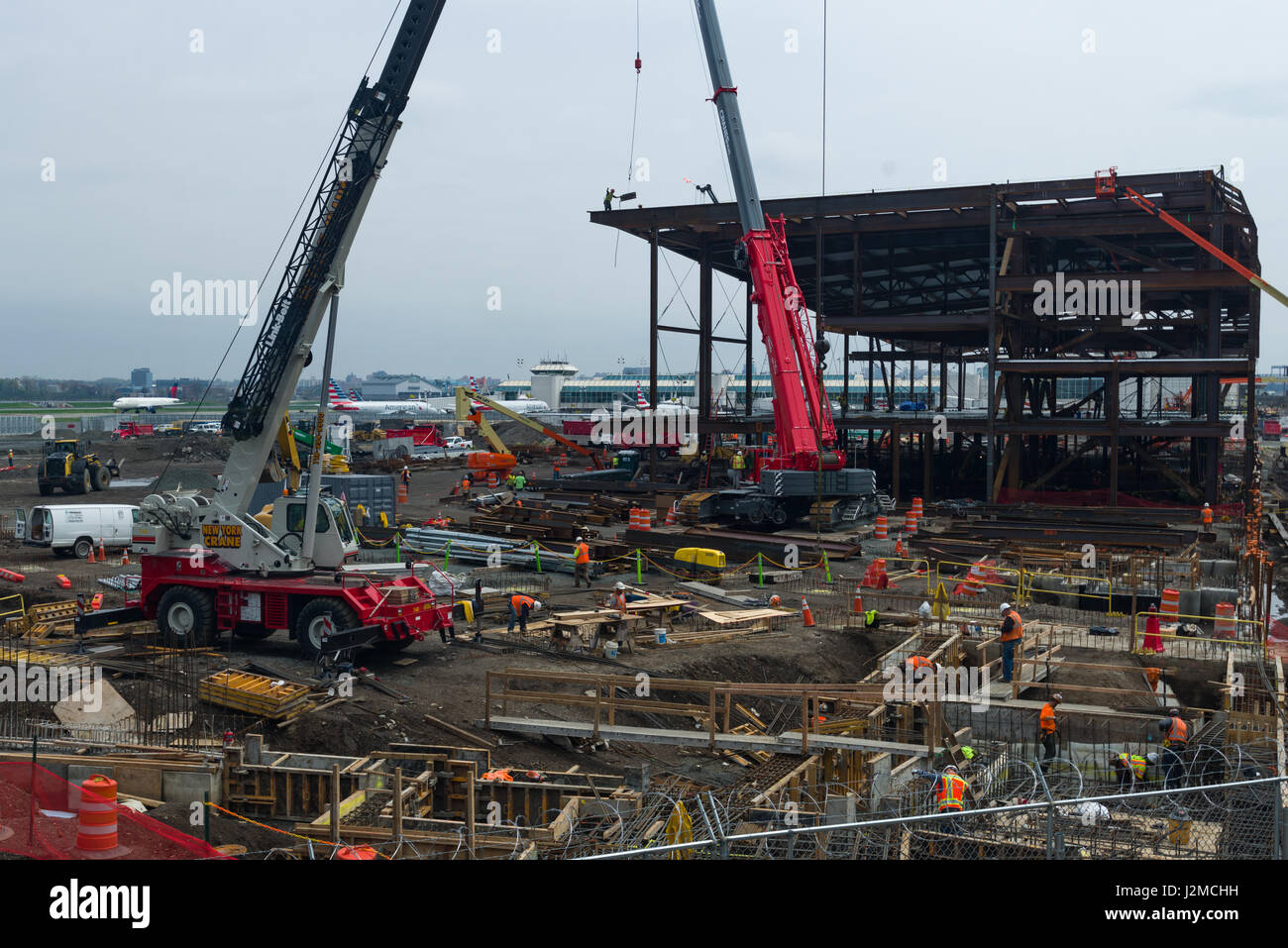 LaGuardia Airport Construction Of New Terminal Building, New York Stock ...