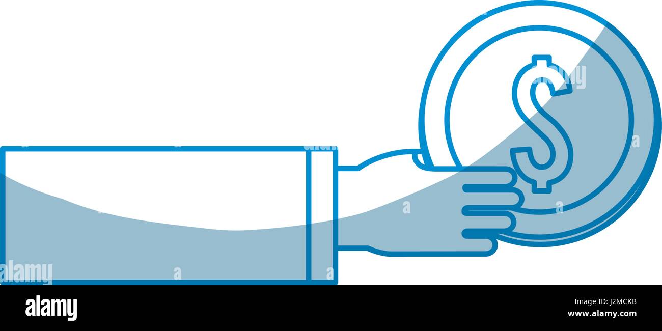 contour coins money in the hand Stock Vector Image & Art - Alamy