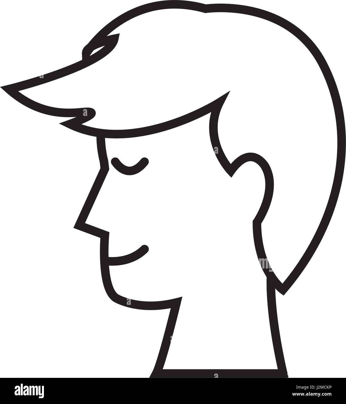 profile head man smile people image outline Stock Vector Image & Art ...