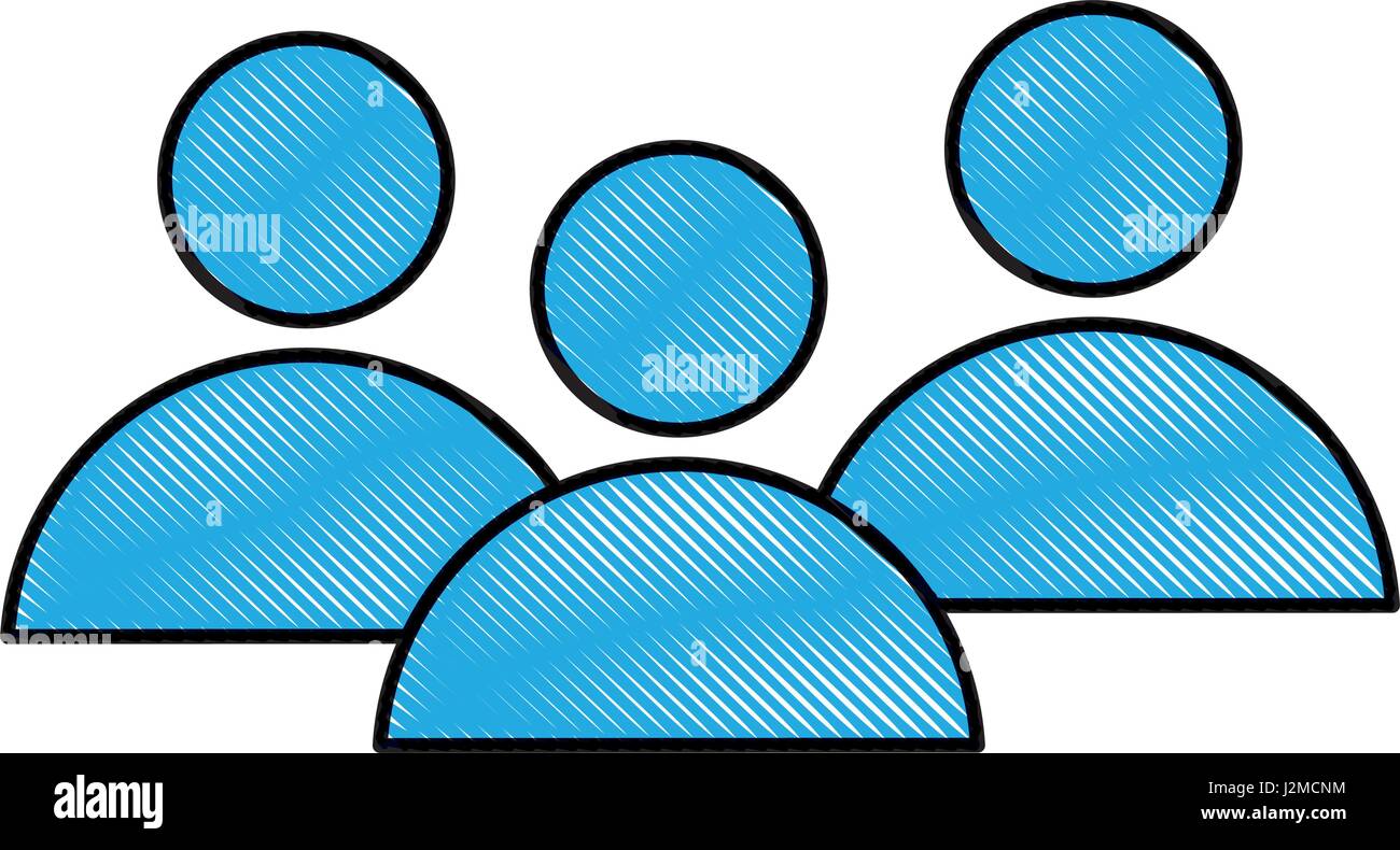 drawing community people group team media network Stock Vector Image ...