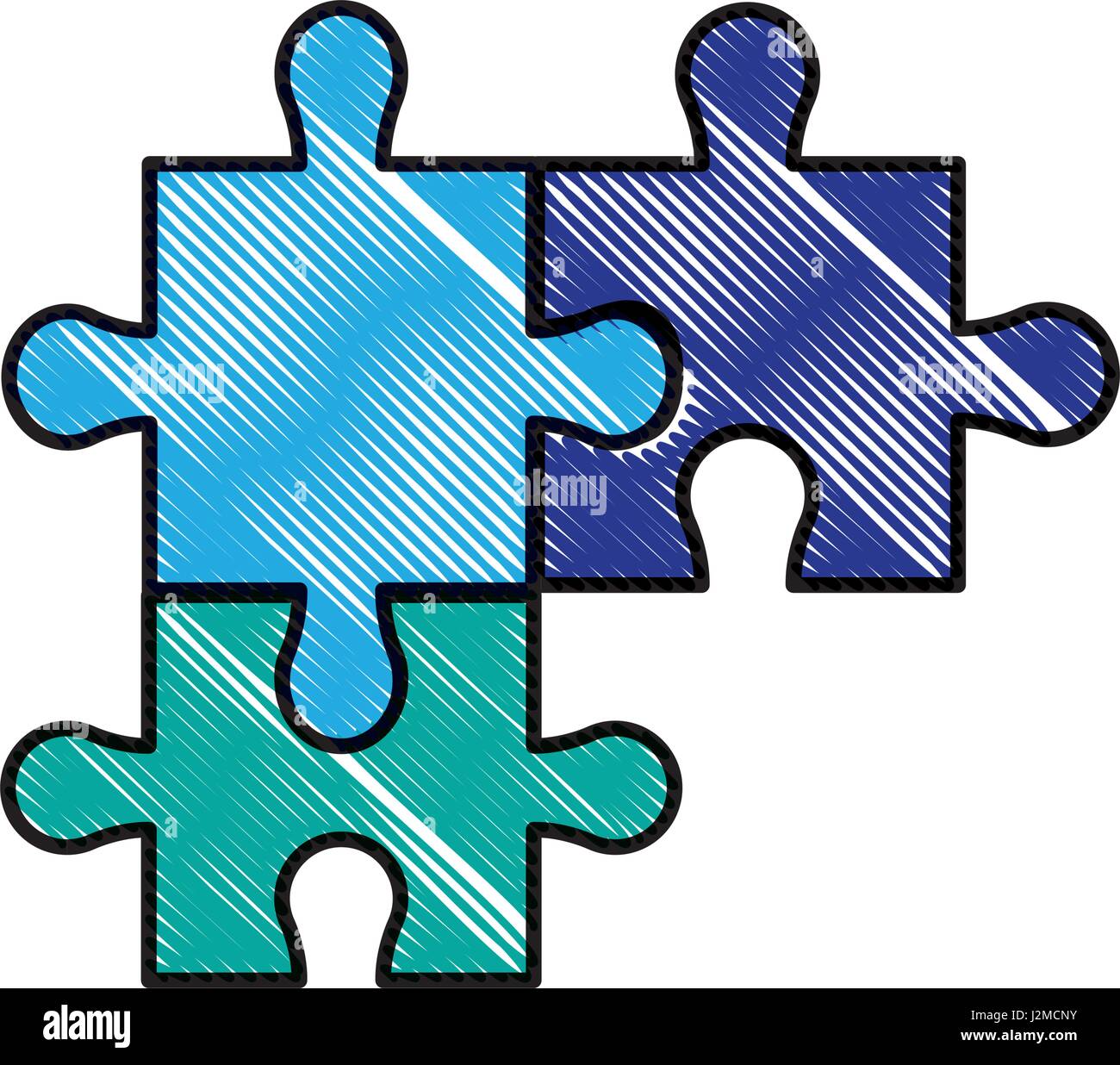 drawing puzzle pieces object shape work Stock Vector Image & Art - Alamy