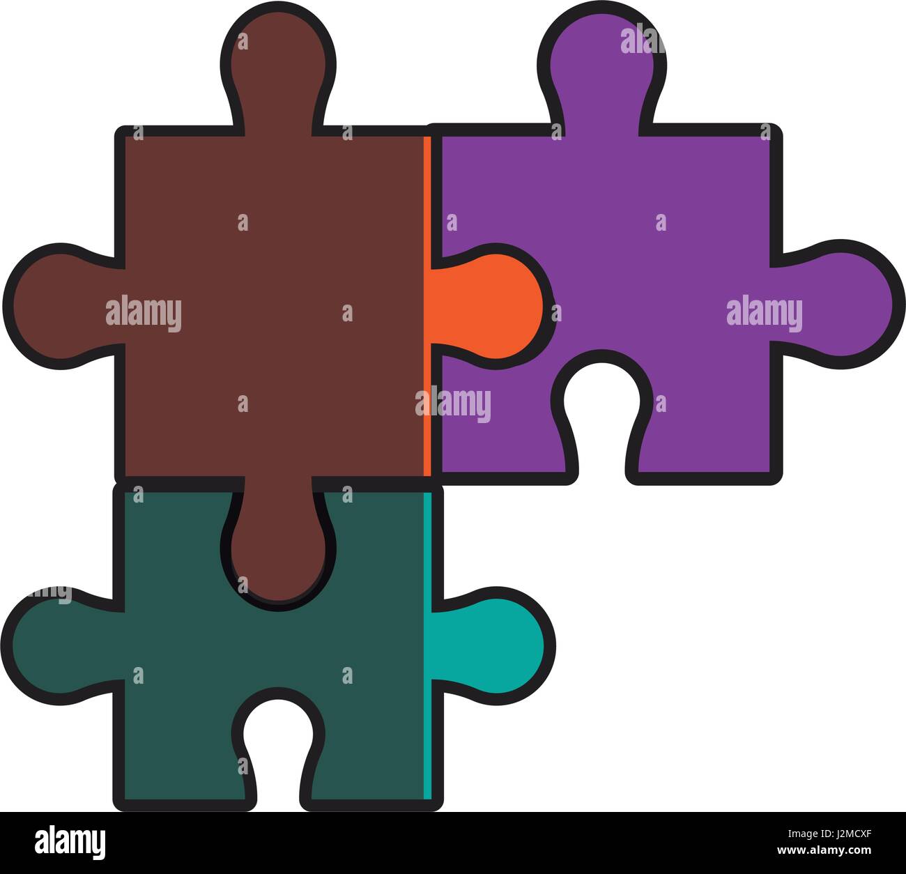 puzzle pieces team work innovation shadow Stock Vector Image & Art - Alamy