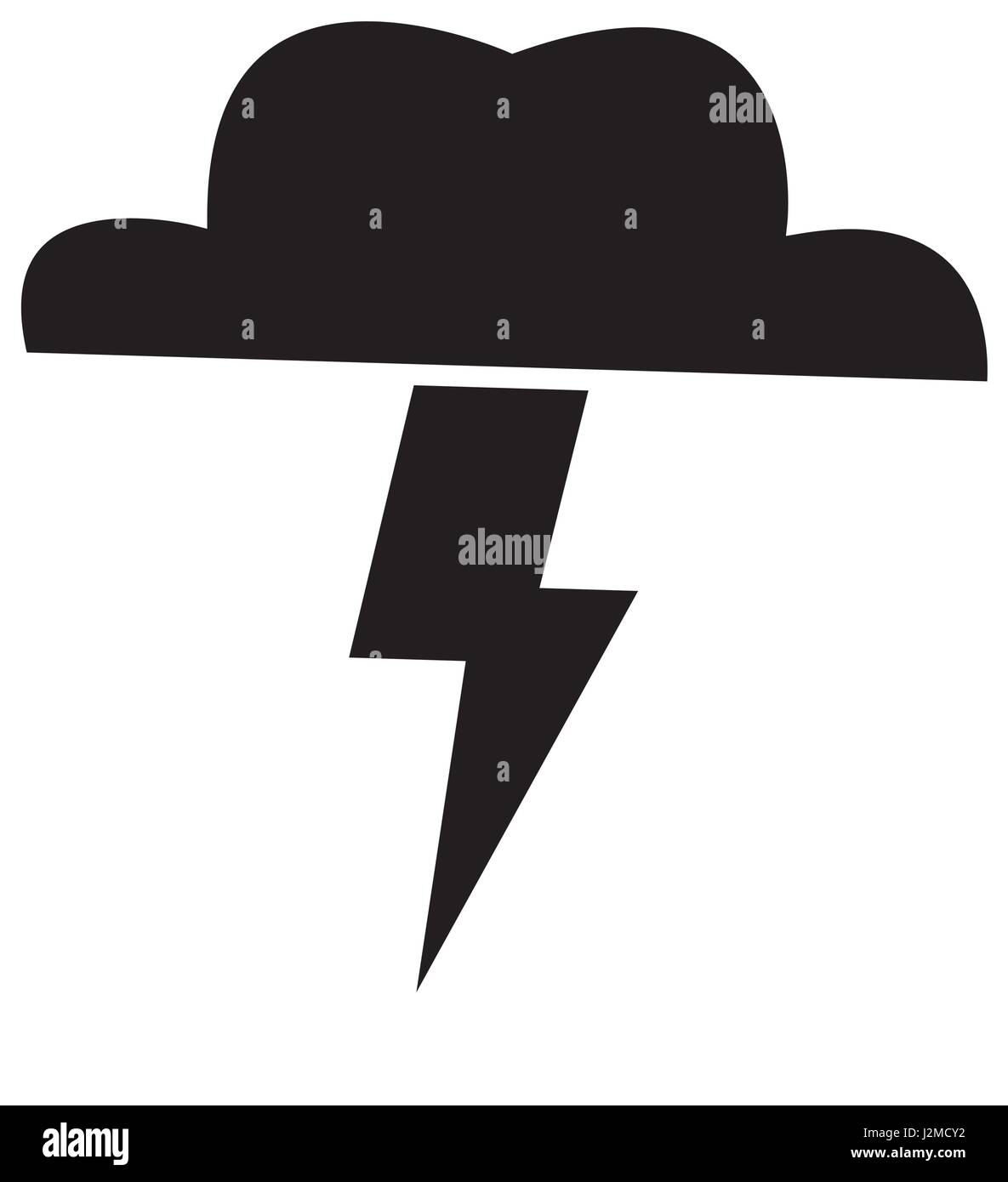cloud thunderbolt weather storm image silhouette Stock Vector Image ...