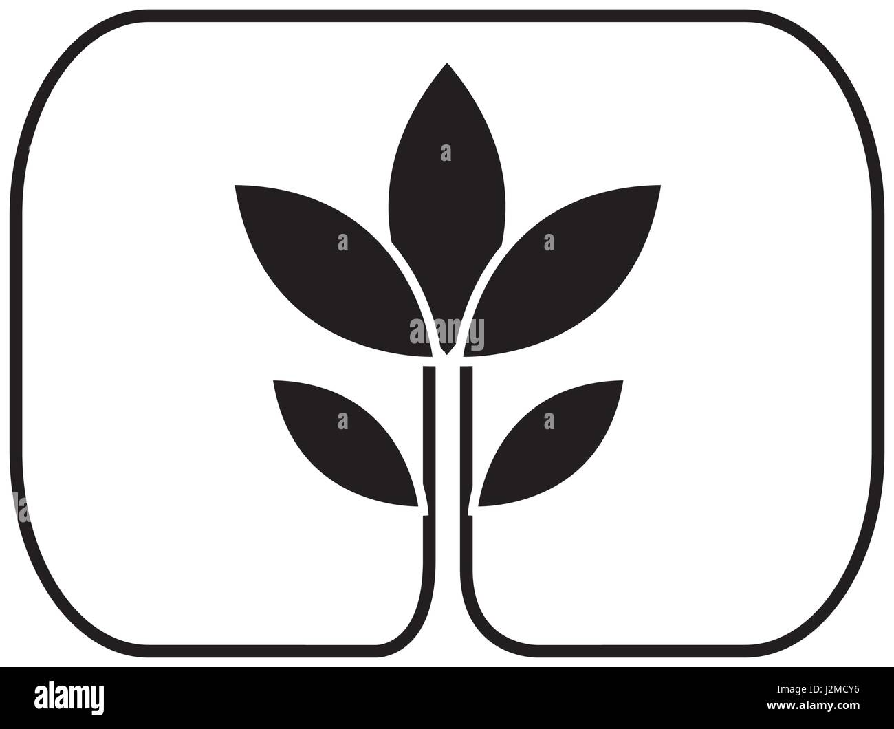 plant leaves natural environment symbol silhouette Stock Vector Image ...