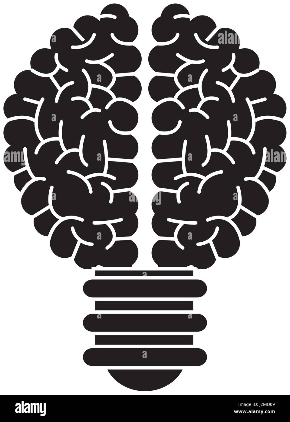 brain bulb inspiration creativity silhouette Stock Vector Image & Art ...