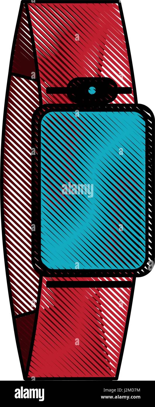 color blurred stripe modern smartwatch with touch screen Stock Vector ...