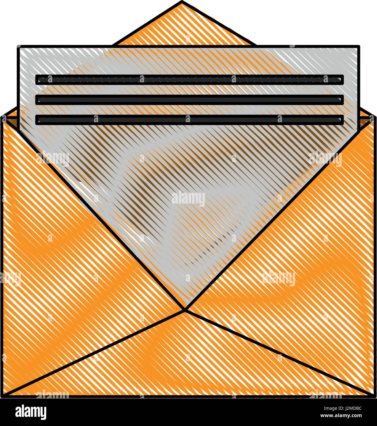 color blurred stripe envelopes opened with sheet Stock Vector Image ...