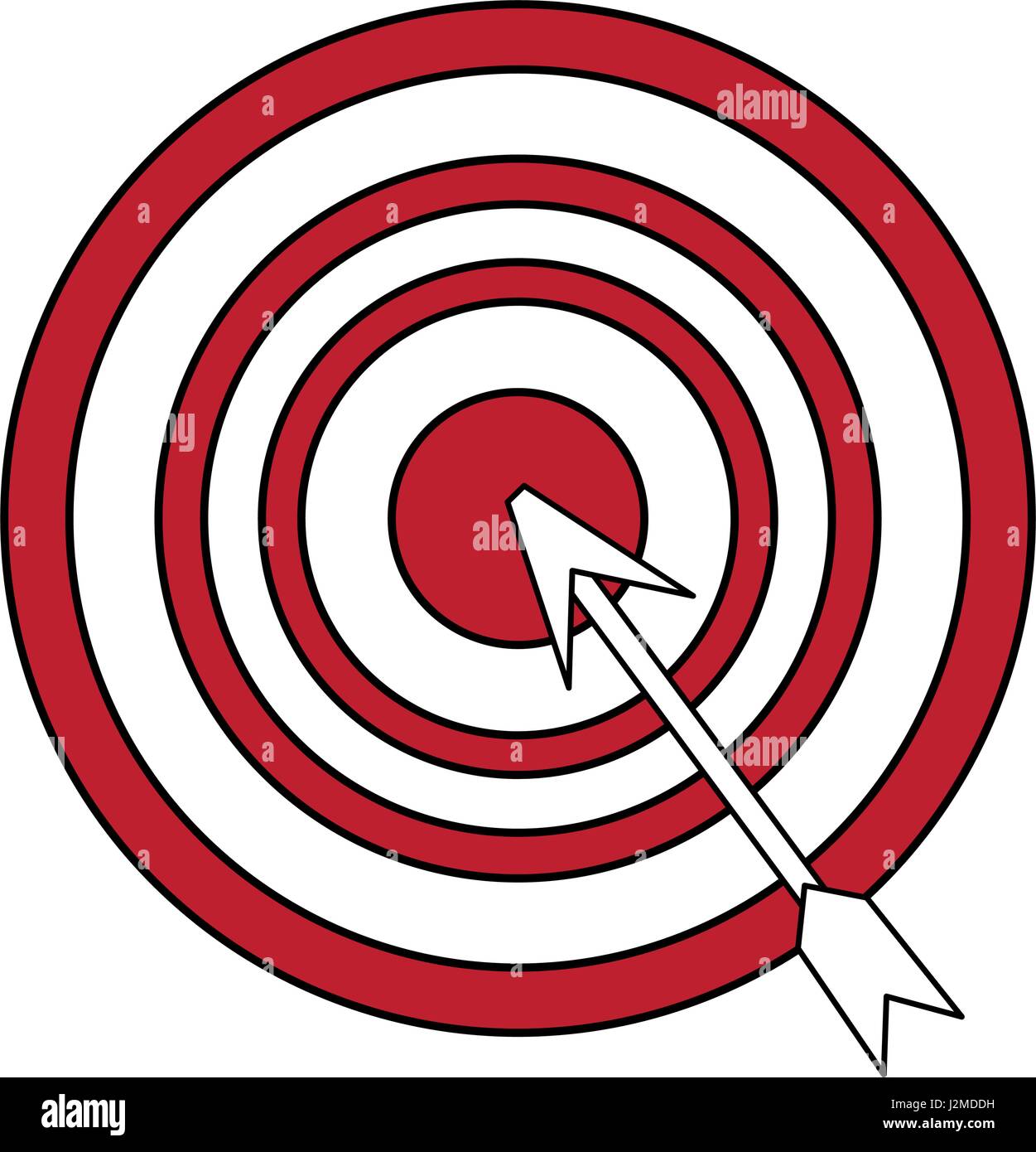 sketch color silhouette arrow hitting a target Stock Vector Image & Art ...