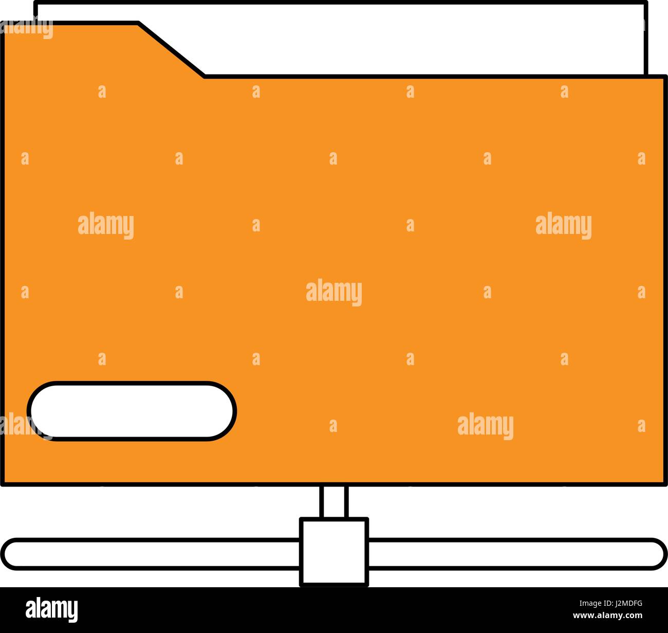 sketch color silhouette office folder with documents inside and base ...