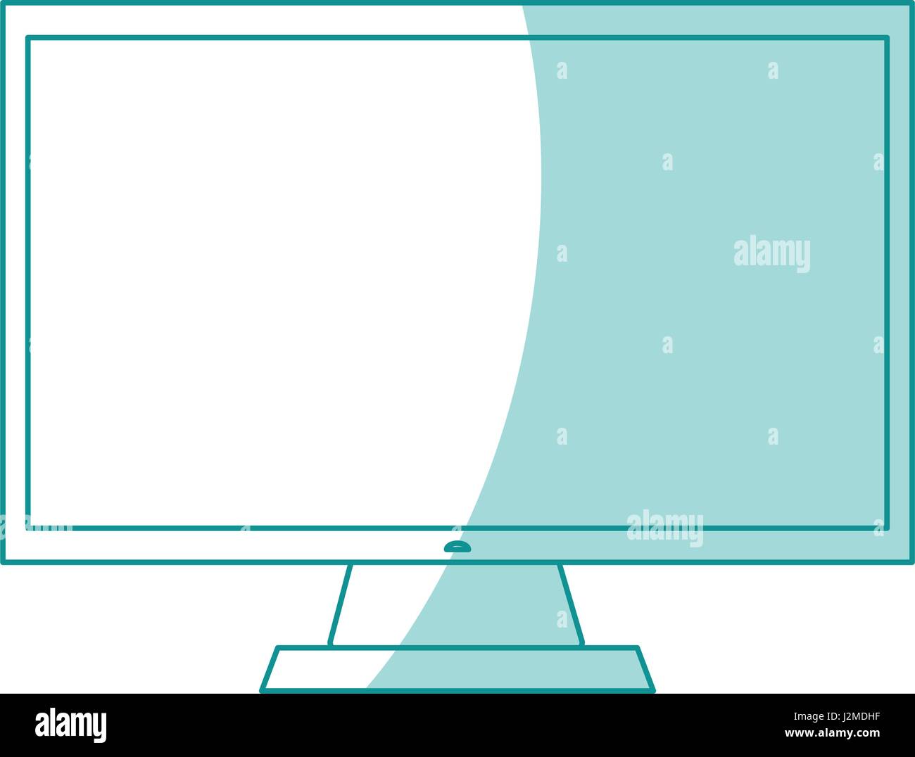 blue silhouette shading display desk computer tech device Stock Vector ...