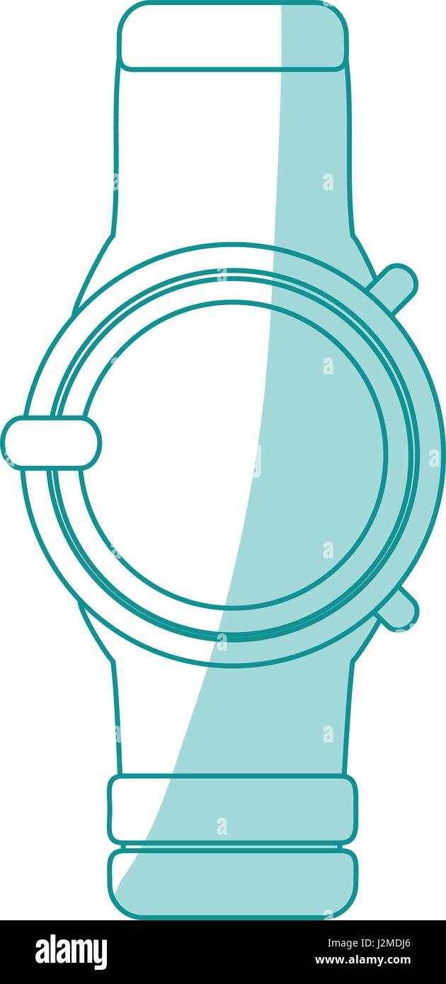 blue silhouette shading smartwatch with electronic screen Stock Vector ...