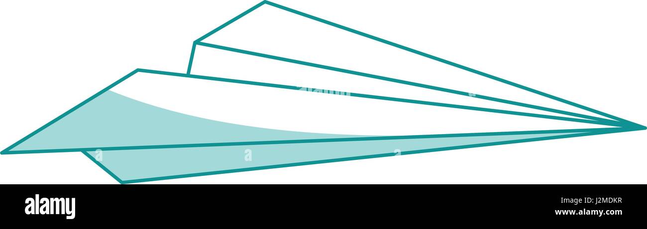 blue silhouette shading airplane of paper toy Stock Vector Image & Art ...
