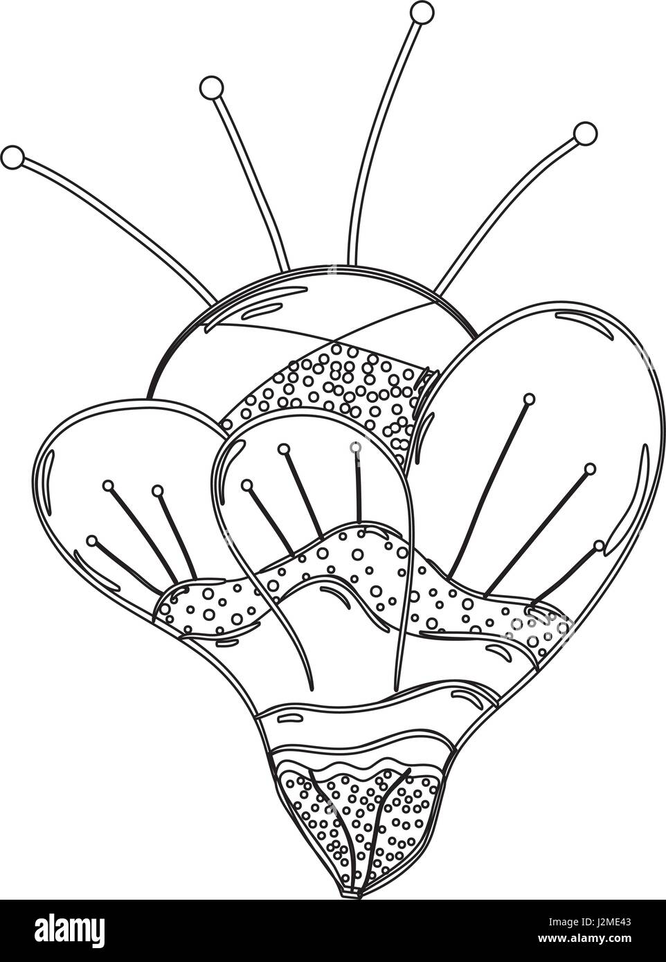 contour beautiful petals flower herbal botany Stock Vector Image & Art ...