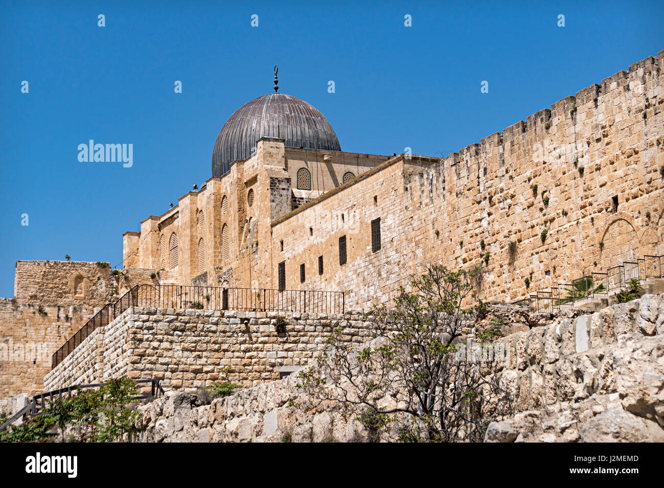 Fortification medieval walls of Jerusalem, Israel Stock Photo - Alamy
