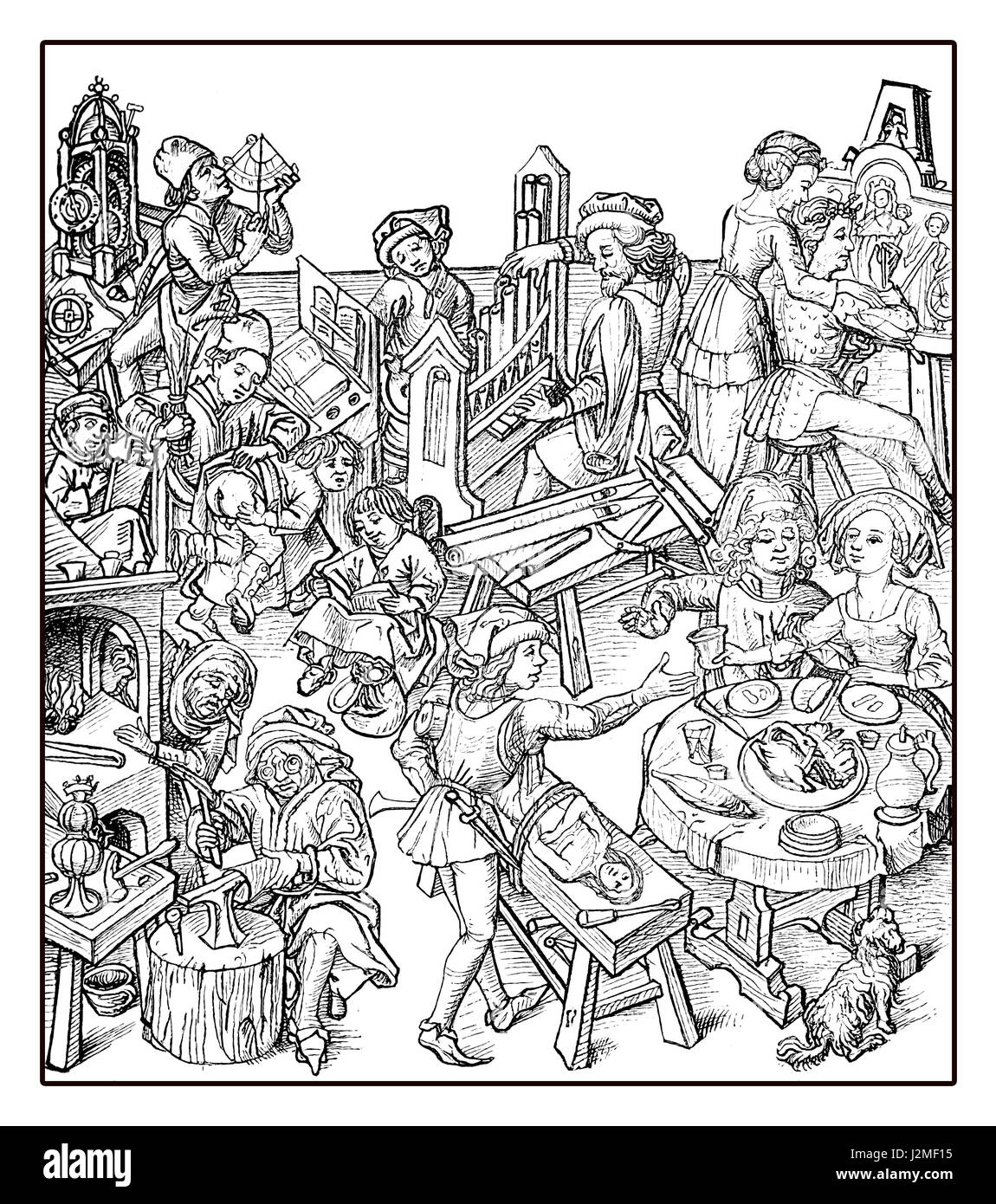 Medieval citizen life: art and craft, leisure, lifestyle and activity ...