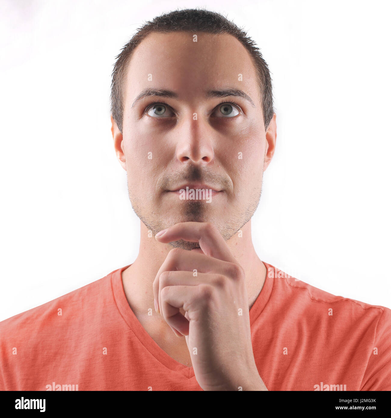 Portrait of man thinking Stock Photo - Alamy