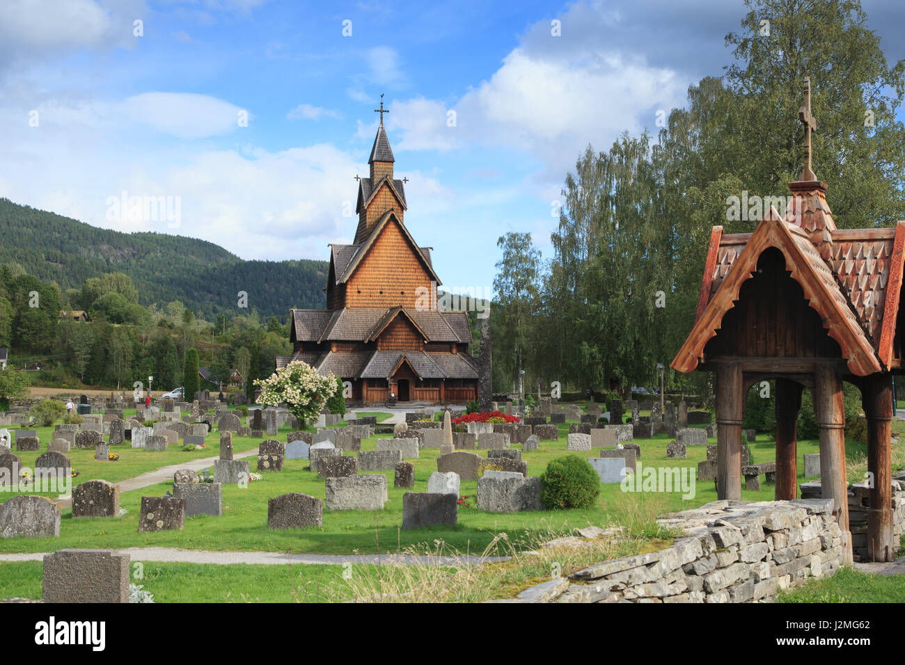 stave church Heddal Stock Photo - Alamy