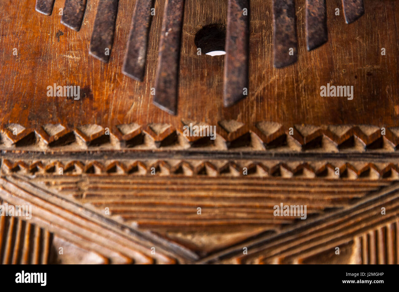 African handmade music instrument isolated on white background Stock ...