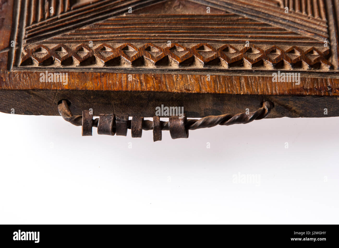 African handmade music instrument isolated on white background Stock ...