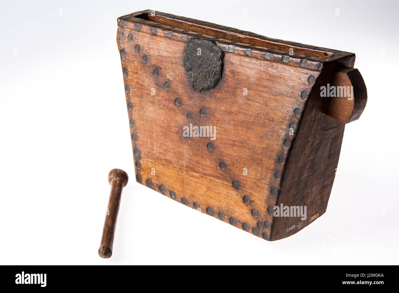 African handmade music instrument isolated on white background Stock ...