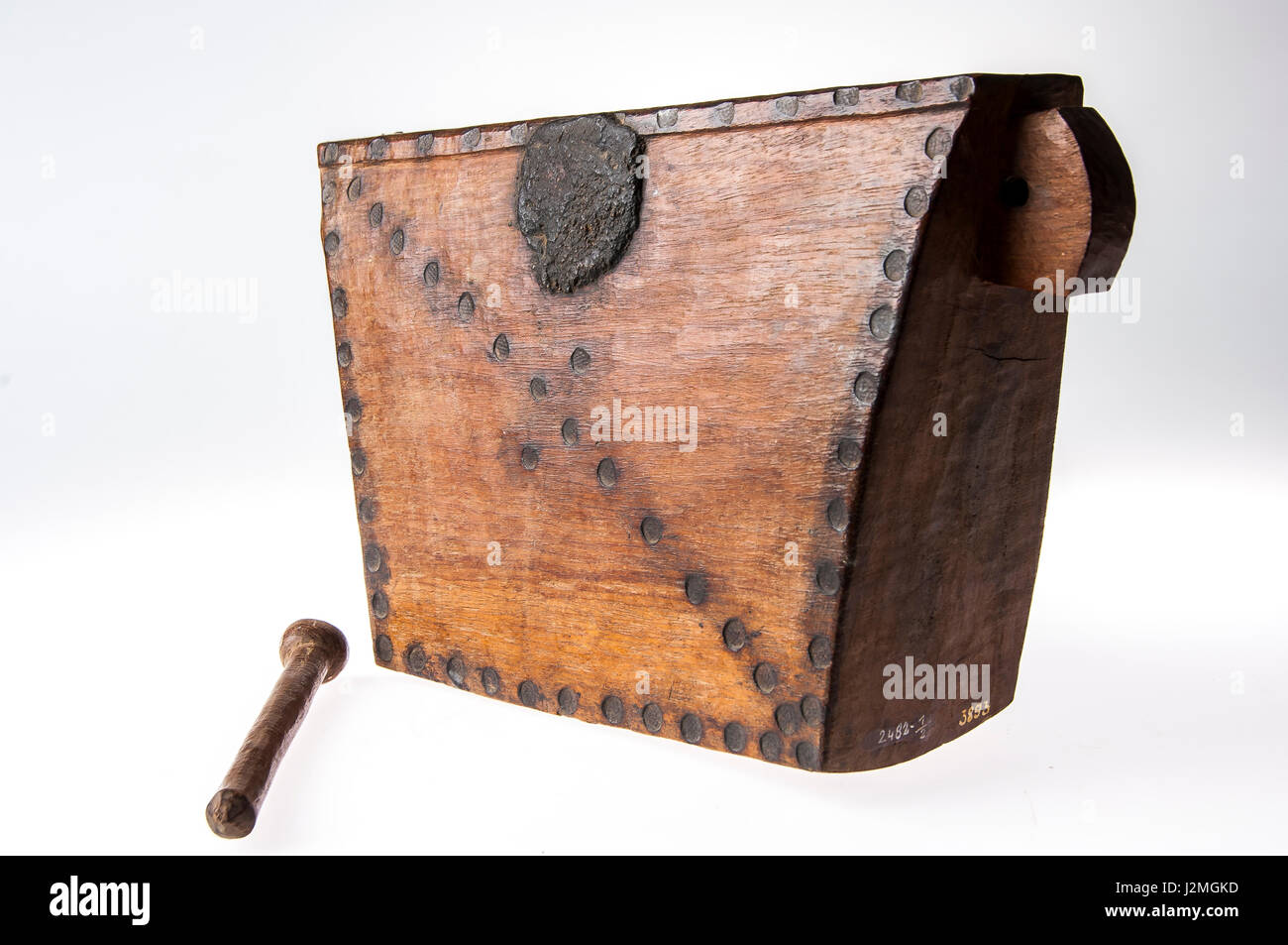 African handmade music instrument isolated on white background Stock ...