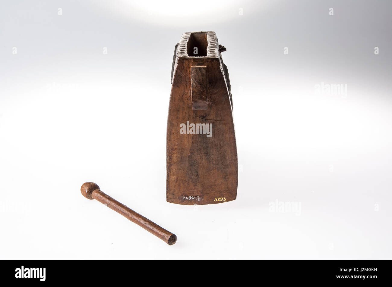 African handmade music instrument isolated on white background Stock ...