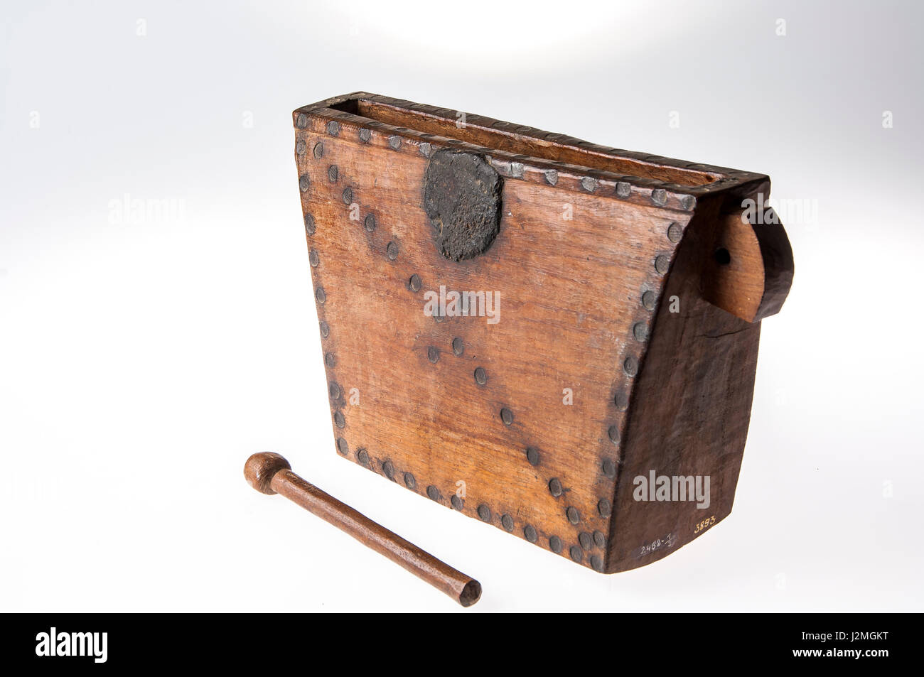 African handmade music instrument isolated on white background Stock ...