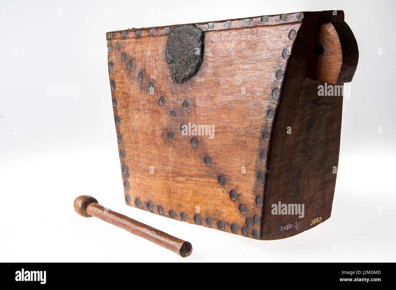 African handmade music instrument isolated on white background Stock ...
