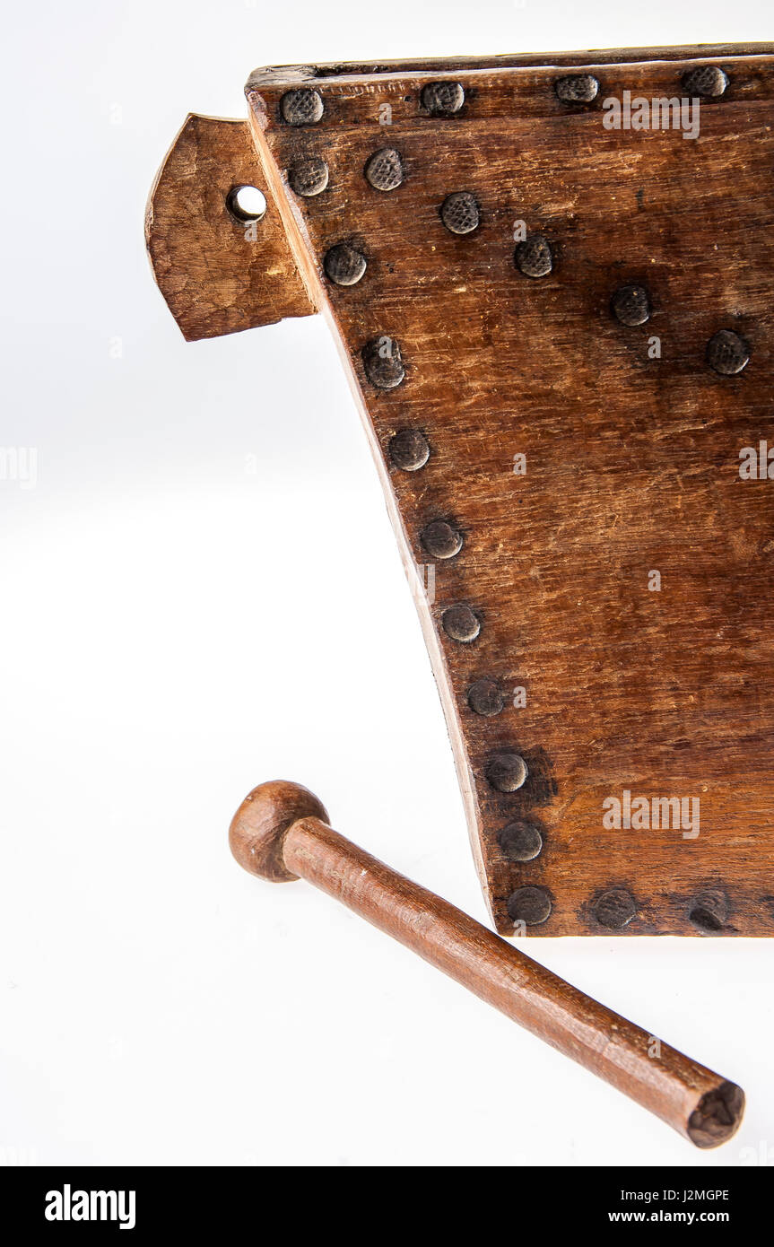 African handmade music instrument isolated on white background Stock ...