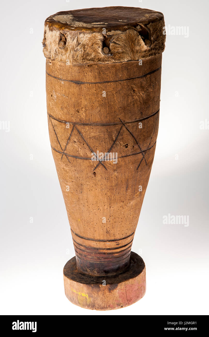 African handmade music instrument isolated on white background Stock ...