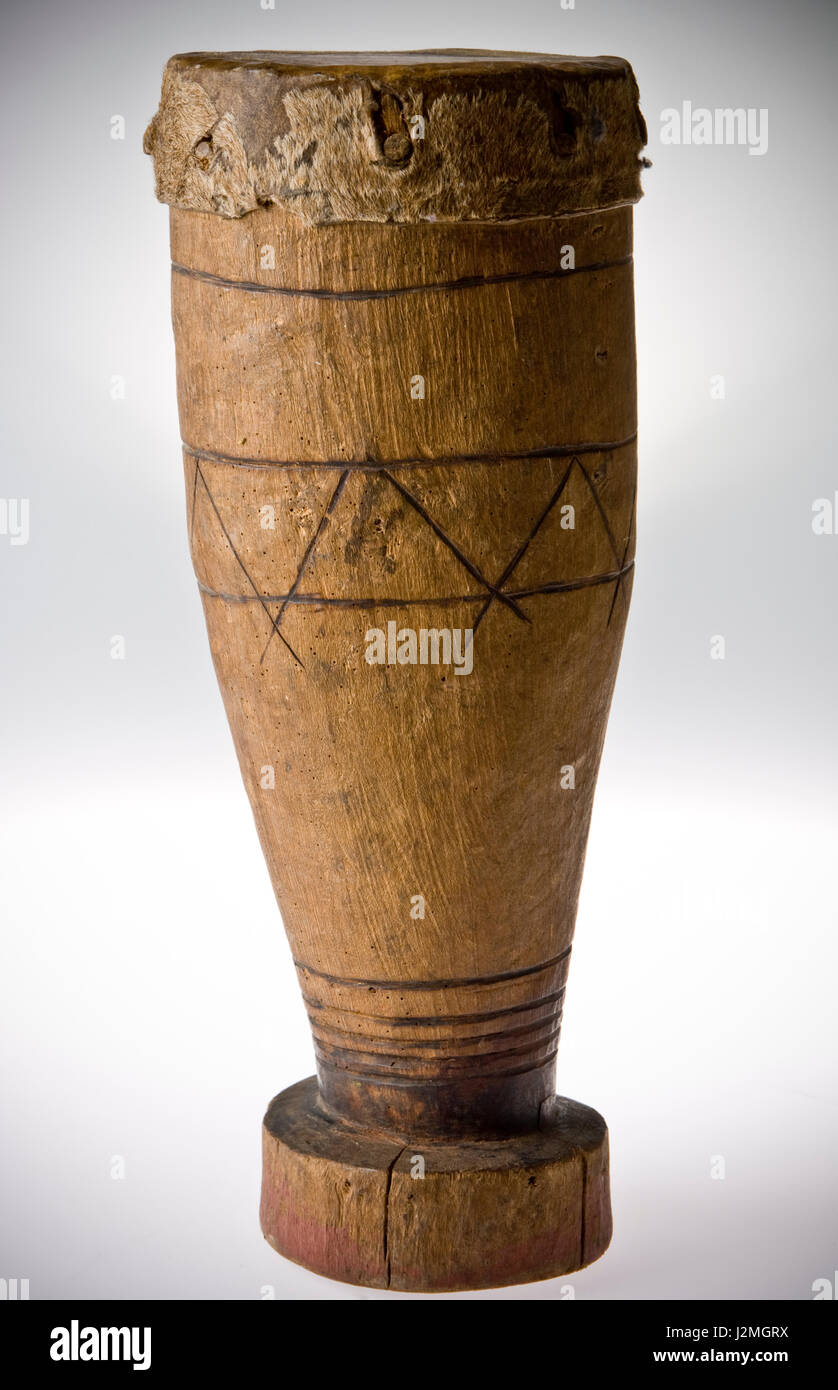 African handmade music instrument isolated on white background Stock ...