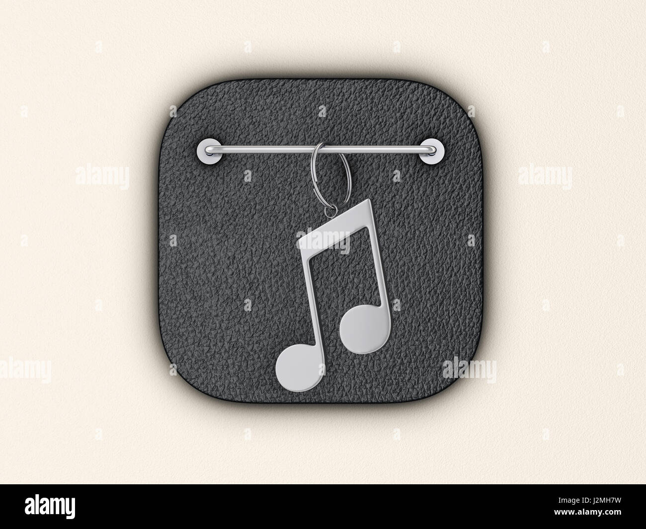 Music note symbol on wall. 3d illustration Stock Photo - Alamy