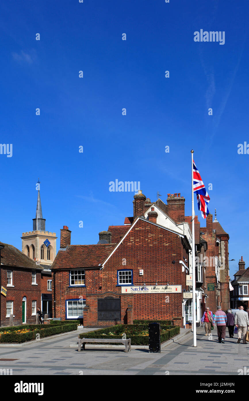 People in the Town centre of Baldock, Hertfordshire County, England, UK ...