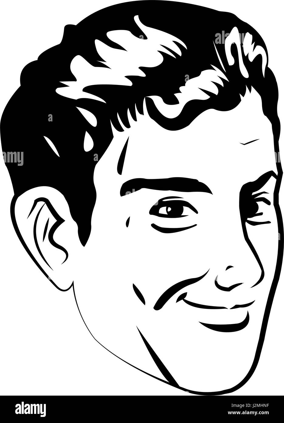 face man smiling expression pop art design Stock Vector Image & Art - Alamy