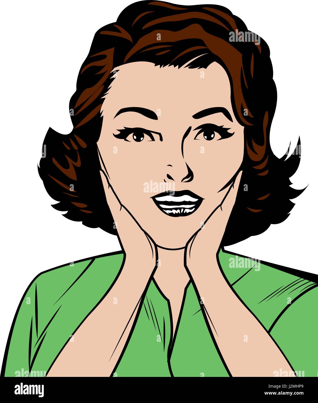 portrait woman pop art surprised expression black and Stock Vector ... portrait woman pop art surprised expression black and Stock Vector ...
