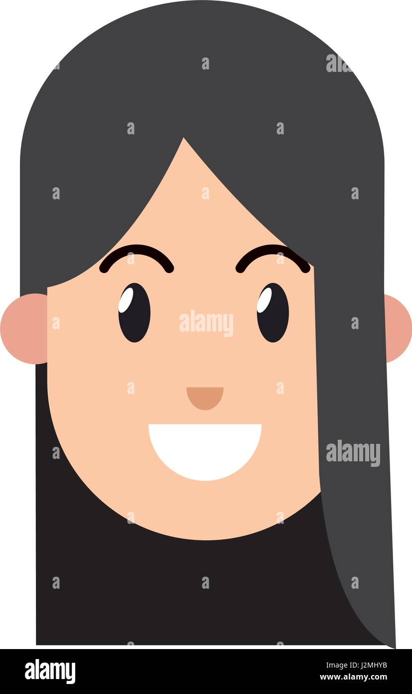 Cartoon Girl Smiling Face