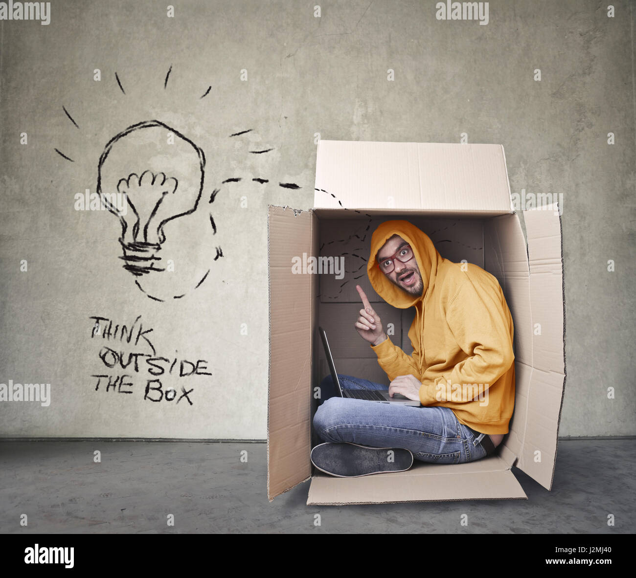 Man in box hi-res stock photography and images - Alamy