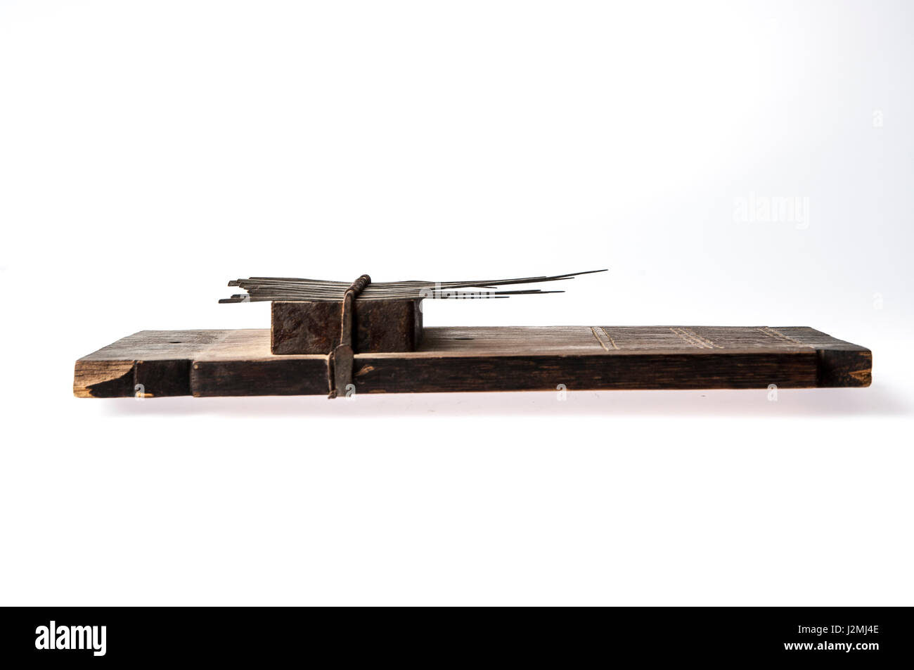 African handmade music instrument isolated on white background Stock ...
