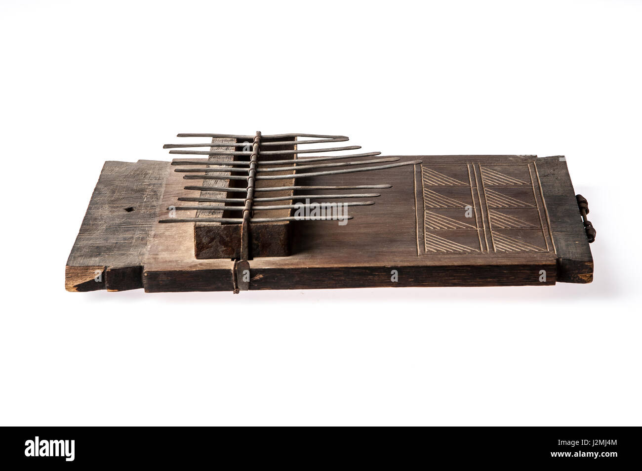 African handmade music instrument isolated on white background Stock ...