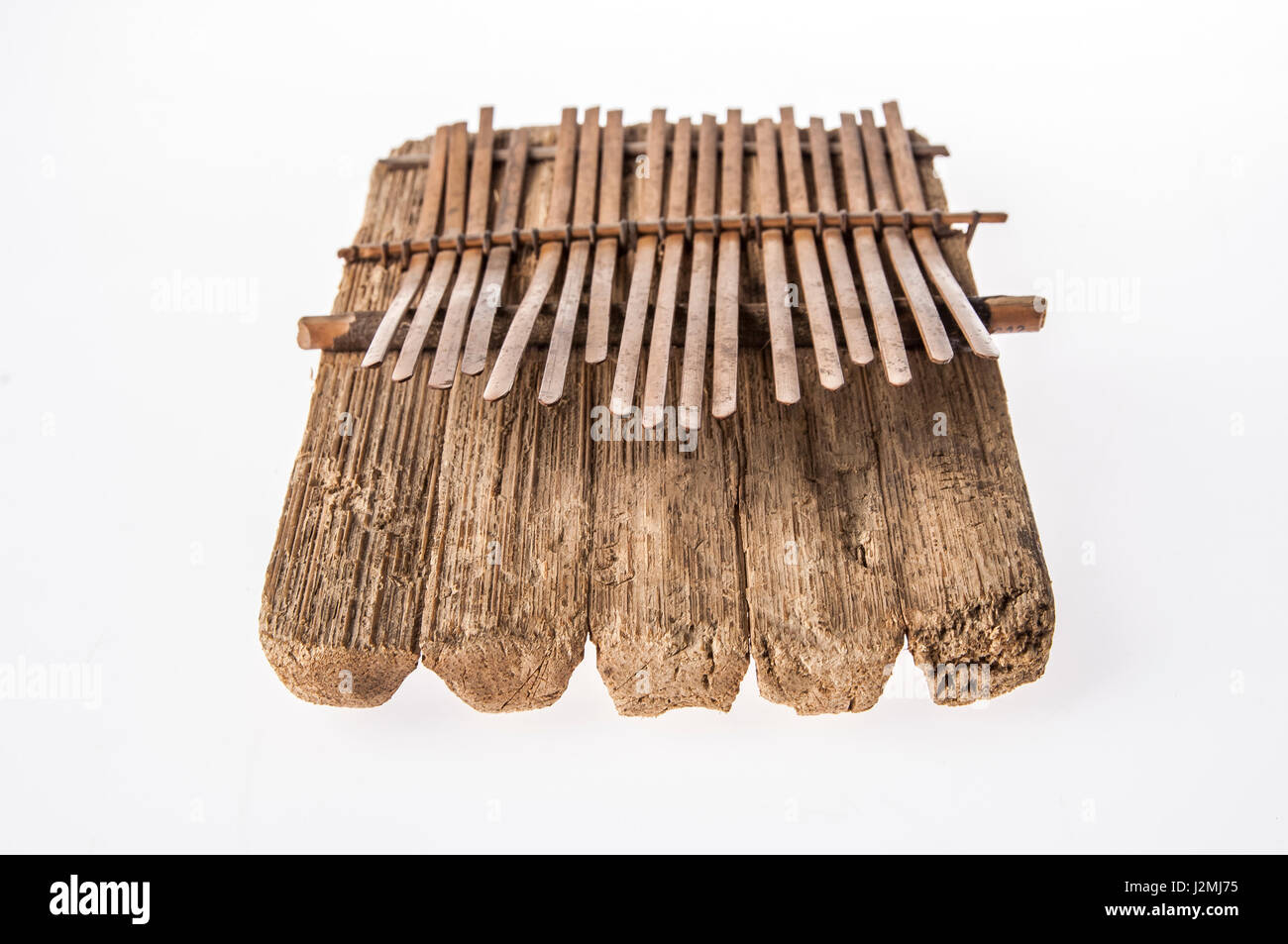 African handmade music instrument isolated on white background Stock ...