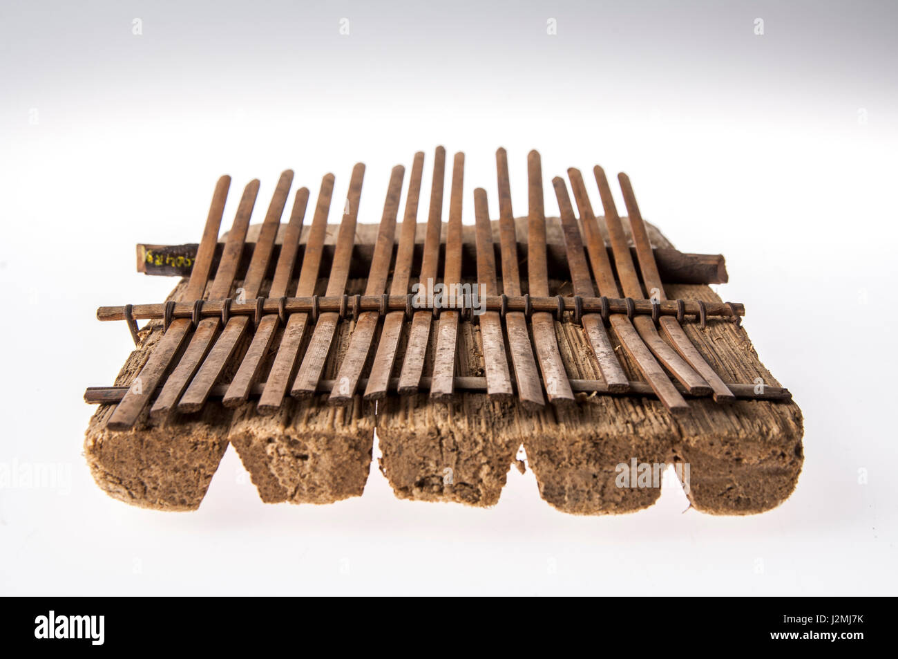 African handmade music instrument isolated on white background Stock ...