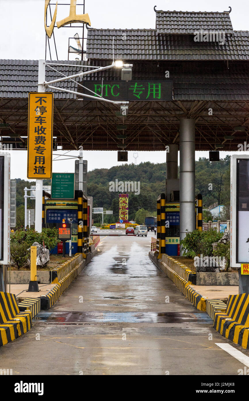 Guizhou Province, China. Approaching Highway Toll Station on Highway ...