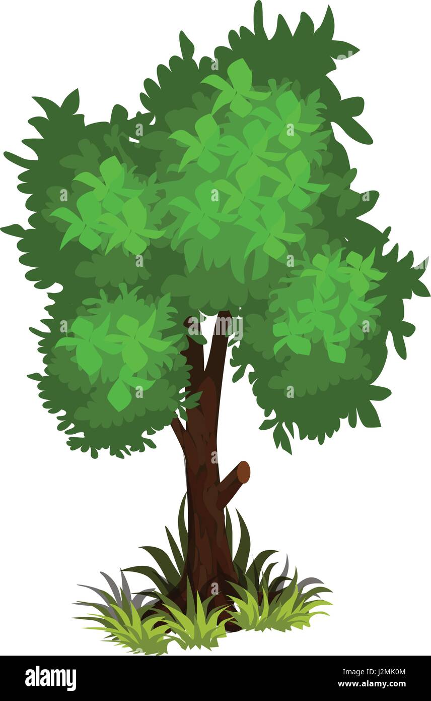 Isometric Cartoon Bushy Green Tree - Element for Tileset Map, Landscape ...