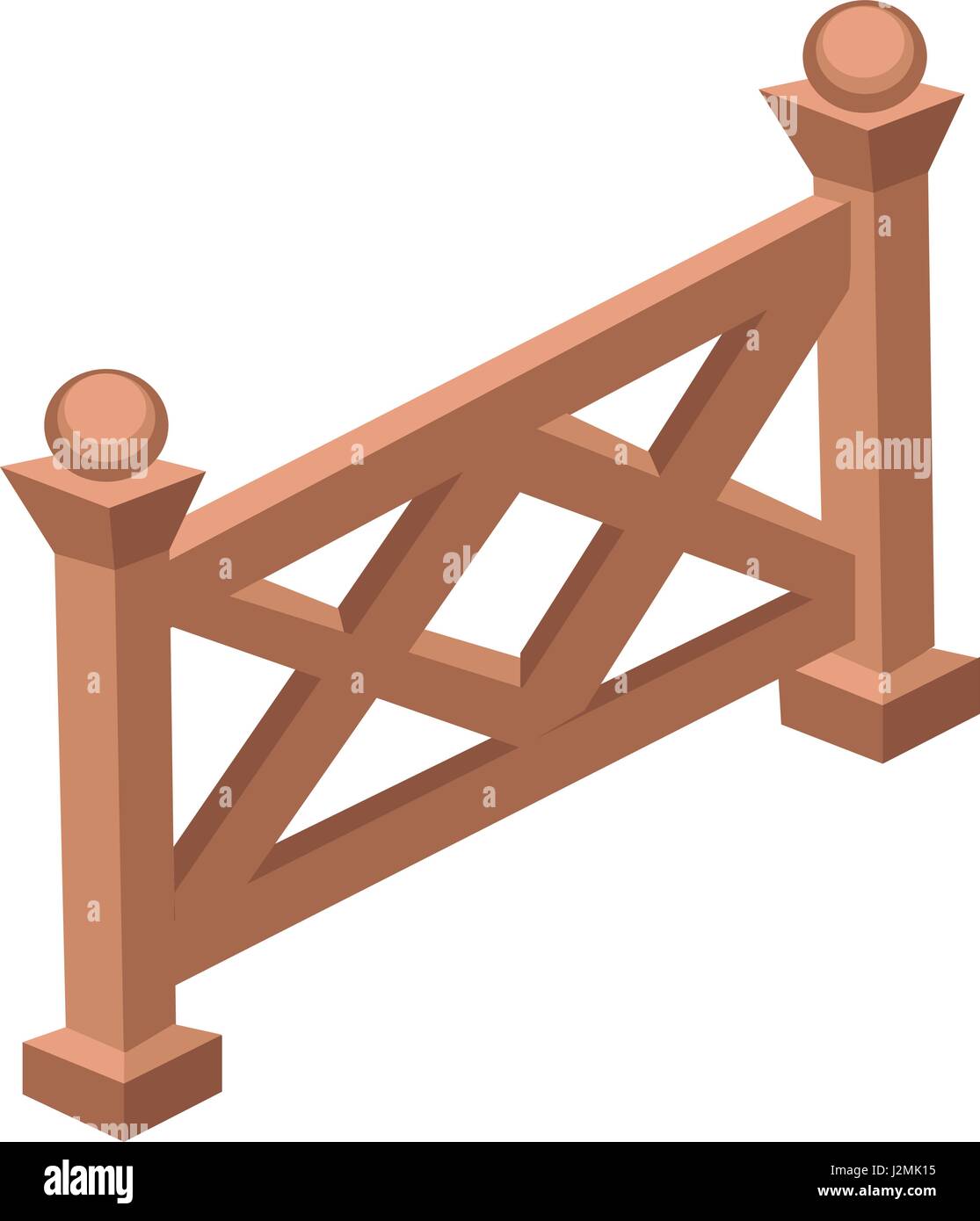 Isometric Cartoon Wooden Fence or Gate - Element for Tileset Map ...